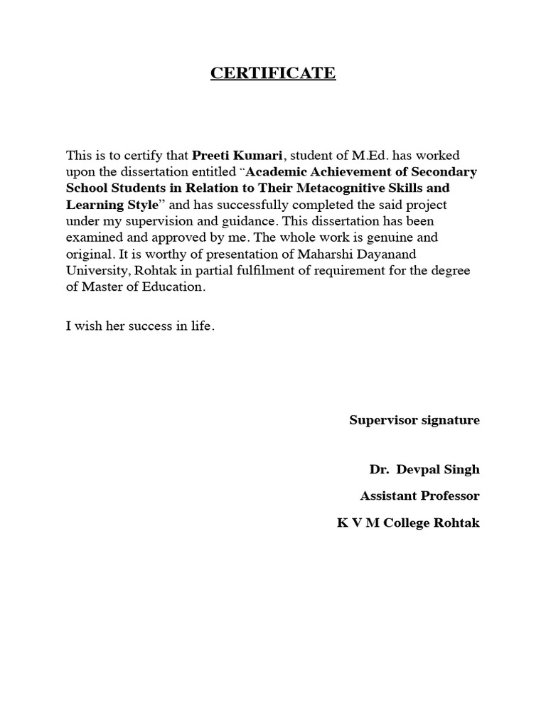 Academic Achievement of Secondary School Students in Relation To Their Metacognitive Skills and ...