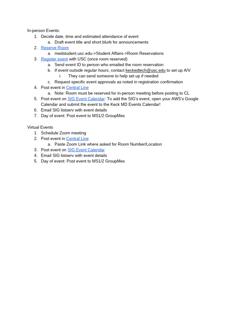USC Event Planning Guide | PDF