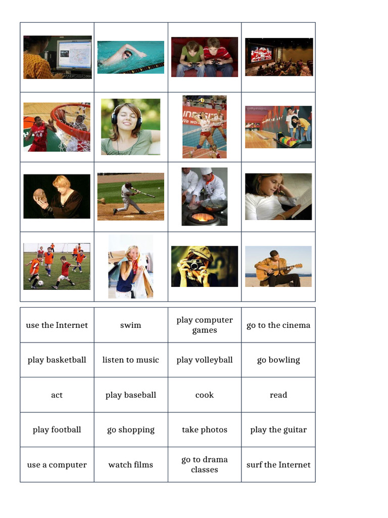 free-time-hobbies-acivities-memory-game-fun-activities-games-games ...