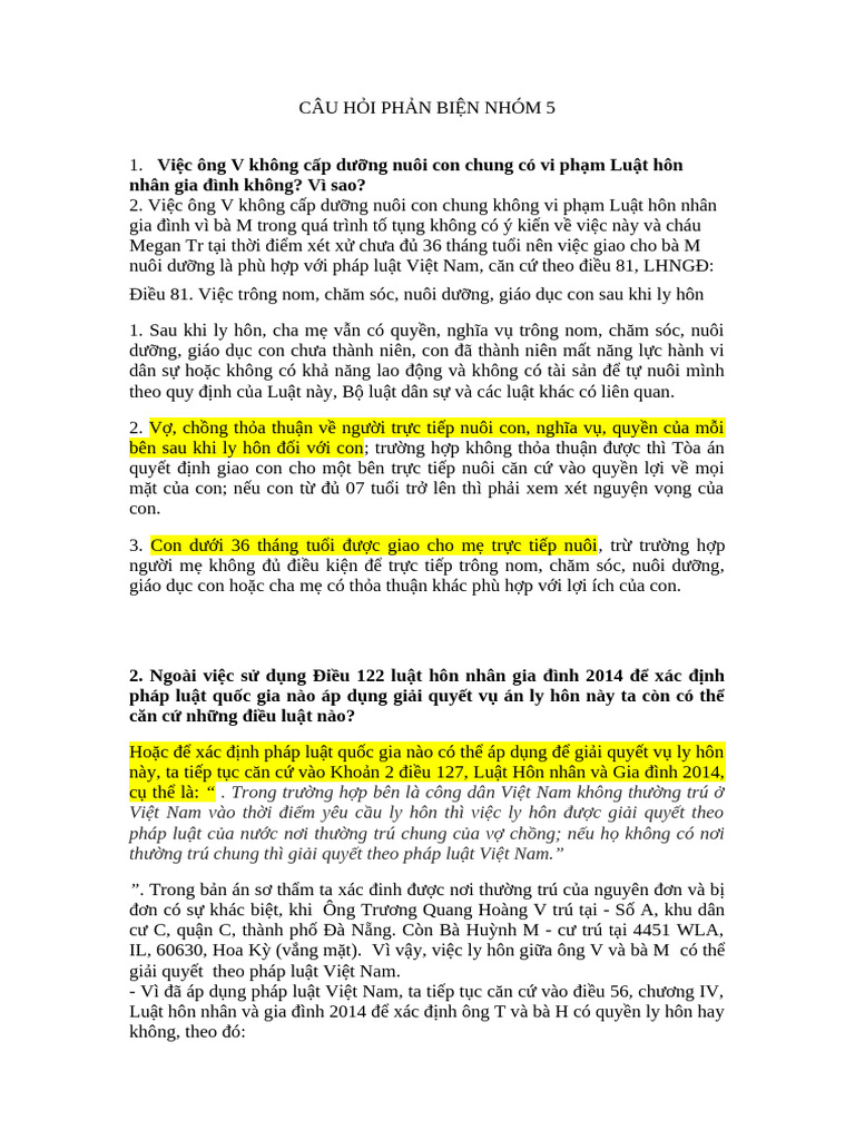 CÂU HỎI PHẢN BIỆN NHÓM 5 - CPQT | PDF