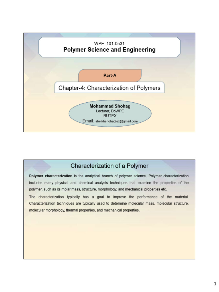Polymer Characterization Techniques Overview | PDF | Nuclear Magnetic ...