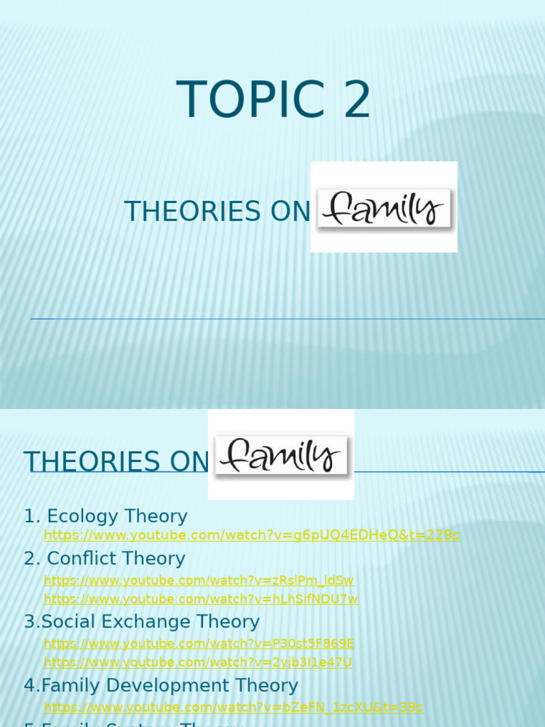 Topic 2 LMPU2322 Theories On Family | PDF | Power (Social And Political ...