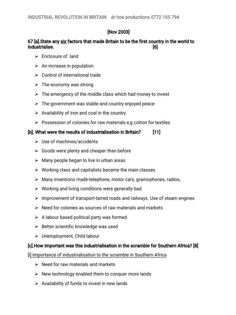 9.industrialisation in Britain Edited | PDF