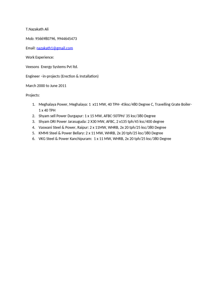 Project Engineer in Energy Systems | PDF