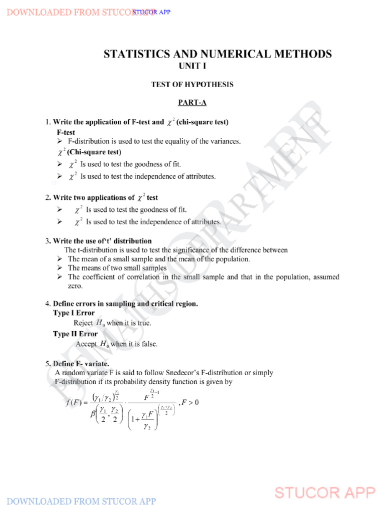 Stucor Ma3251 Aa | PDF | Statistical Theory | Statistical Analysis