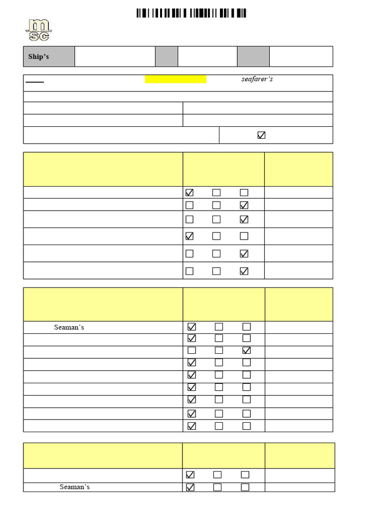 Ship Joining Papers Pre-Joining Check List | PDF | Travel Visa | Shipping