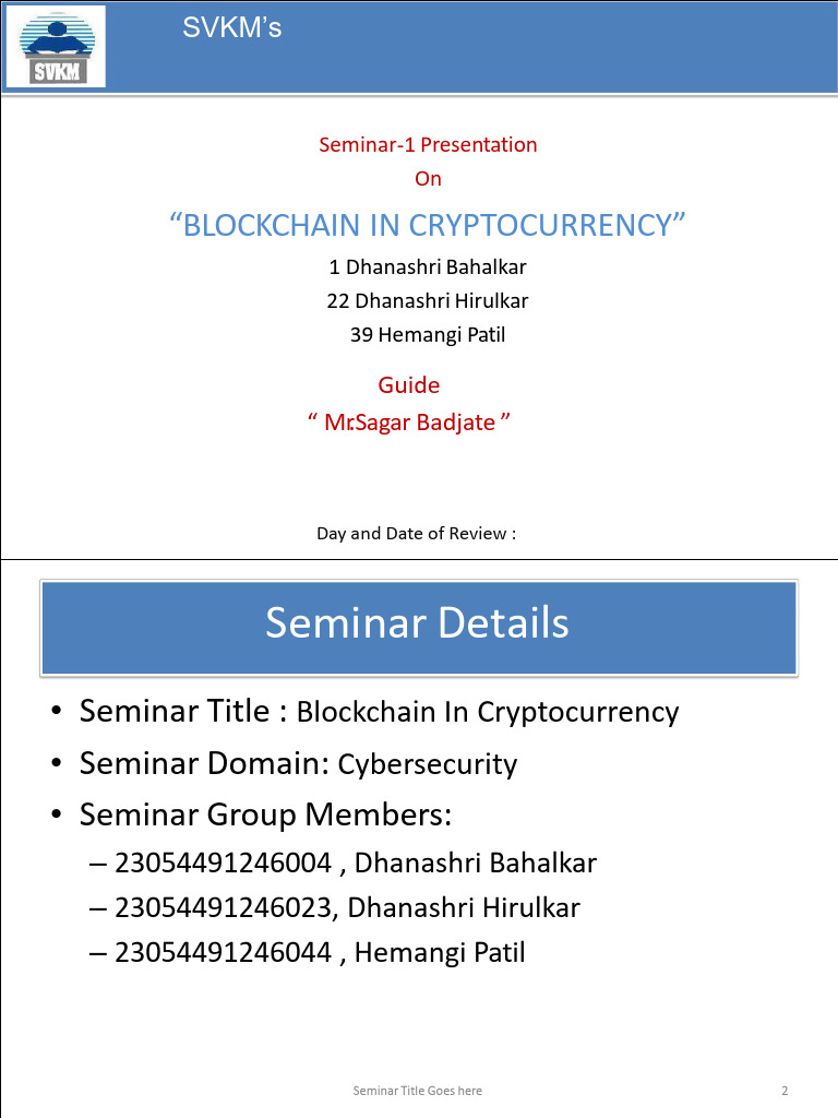 Seminar Blockchain 3rdsem Hemangee | PDF | Bitcoin | Cryptocurrency