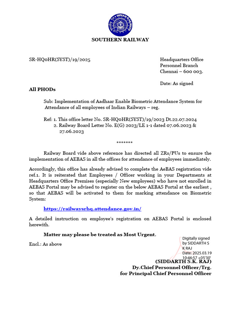 AEBAS Registration for Railway Employees | PDF | Authentication ...