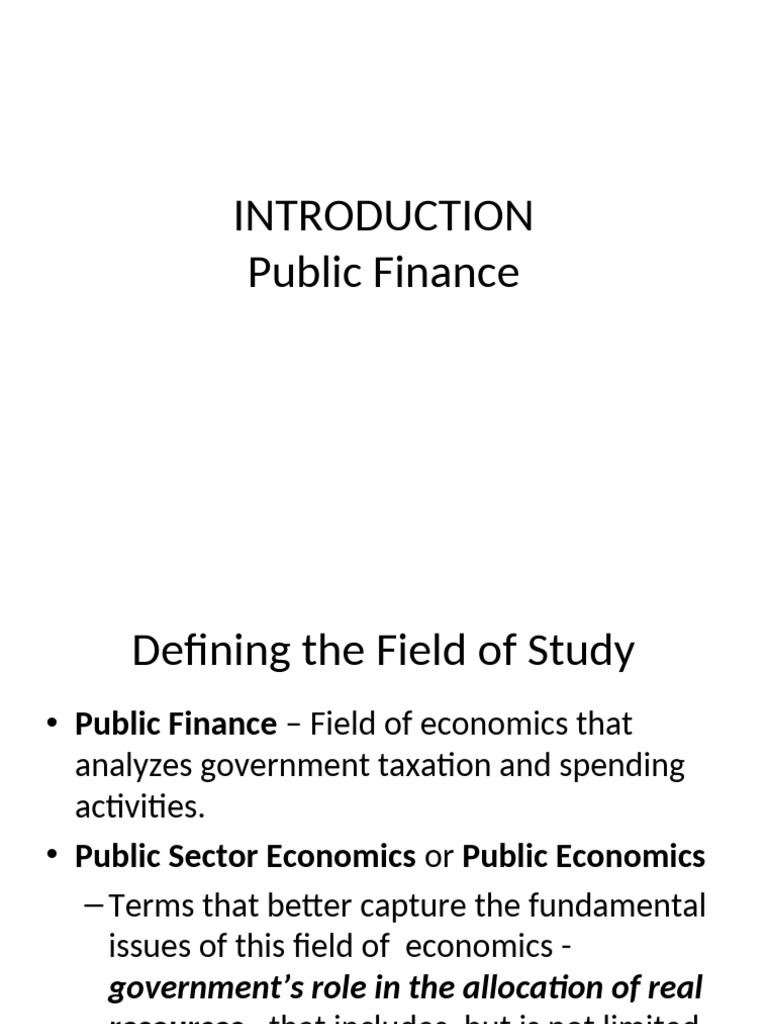 Lecture 1 - Public Finance | PDF | Taxes | Indirect Tax