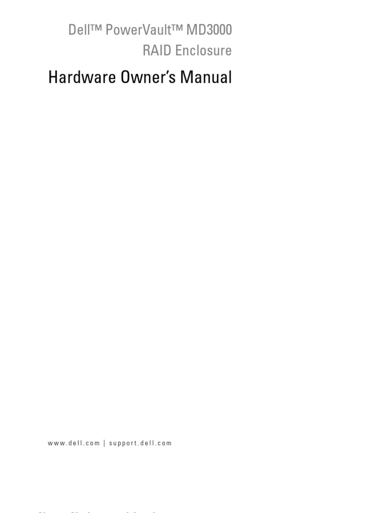 MD3000 Hardware Owner English | PDF | Computer Data Storage | Cache ...