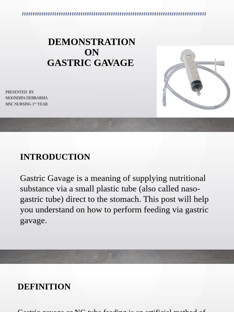 Gastric Gavage Feeding Procedure Guide | PDF | Clinical Medicine ...