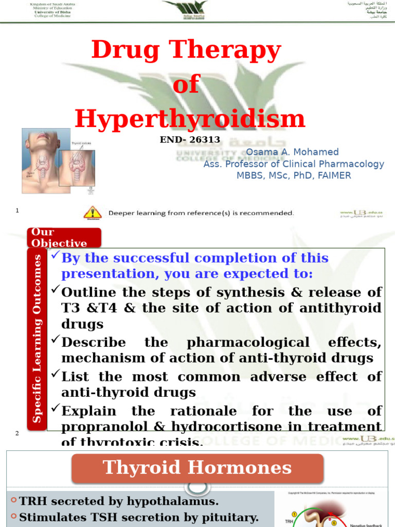 Drug Therapy for Hyperthyroidism | PDF | Thyroid | Glands