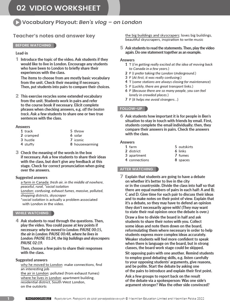 RepMat Video Workheet 2 TN+AK | PDF | Cognition | Human Communication