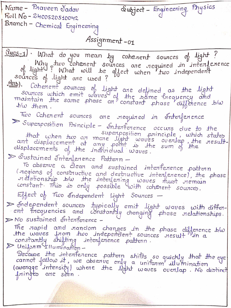 Eng..Phy..assignment - 01 | PDF