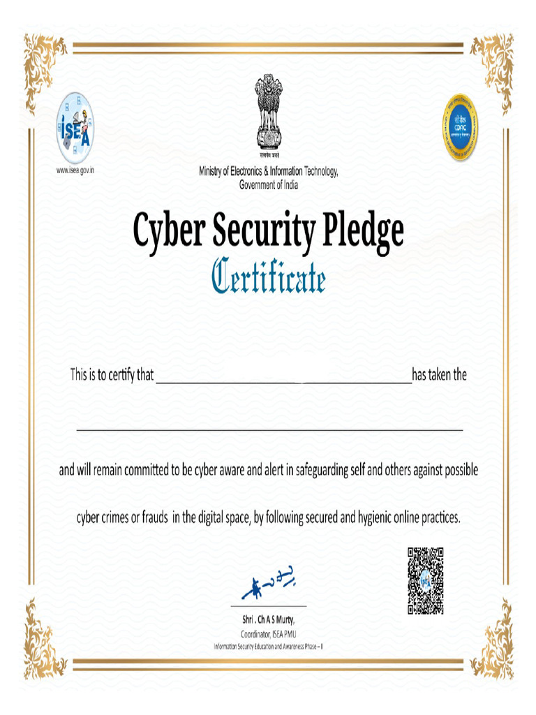 ISEA Cyber Security Pledge | PDF