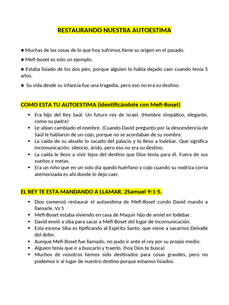 Tema Adicional. RESTAURANDO-NUESTRA-AUTOESTIMA | PDF