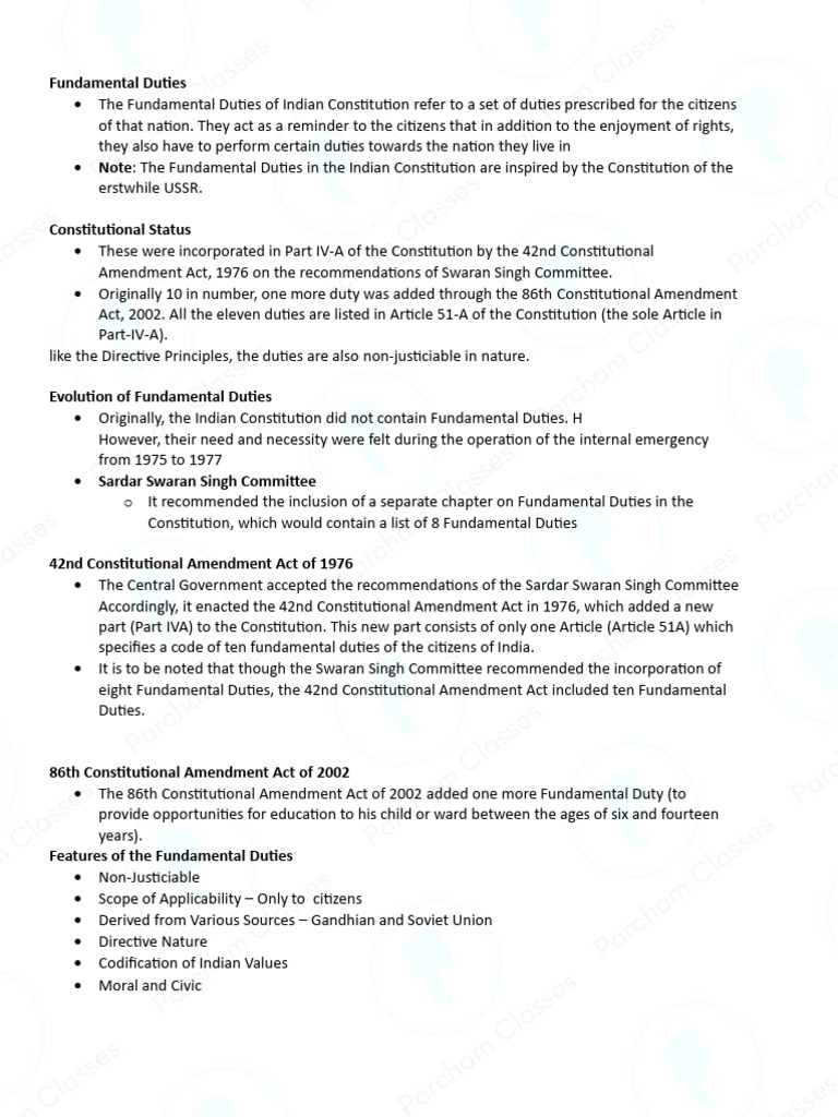 Lecture 7 - Fundamental Duties | PDF | Political Charters | Justice
