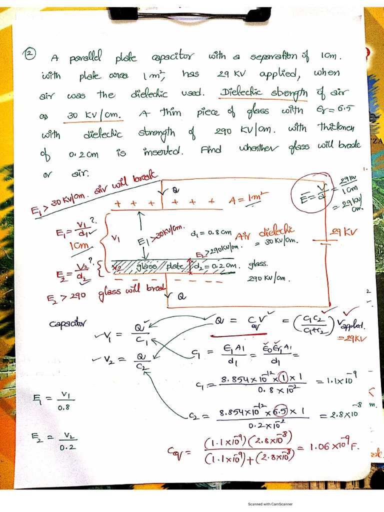 Problems On Dielectric Strength | PDF