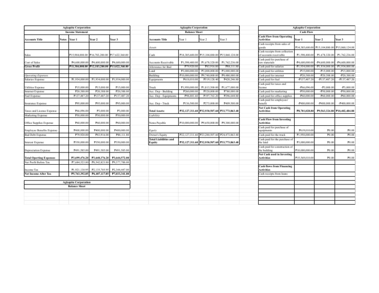AGKAPITA - FINANCIAL STATEMENTS - Sheet1 | PDF | Expense | Equity (Finance)