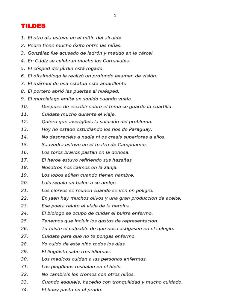 Reglas de Acentuación y Uso de Tildes | PDF