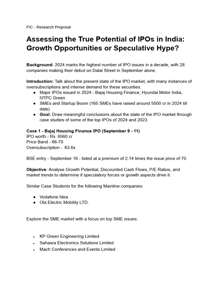 IPO Analysis - Research Report | PDF