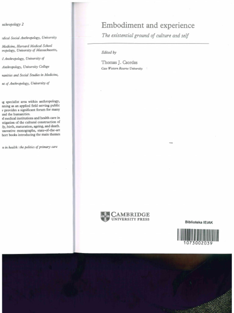 Understanding Embodied Experience | PDF | Anthropology | Liberal Arts ...