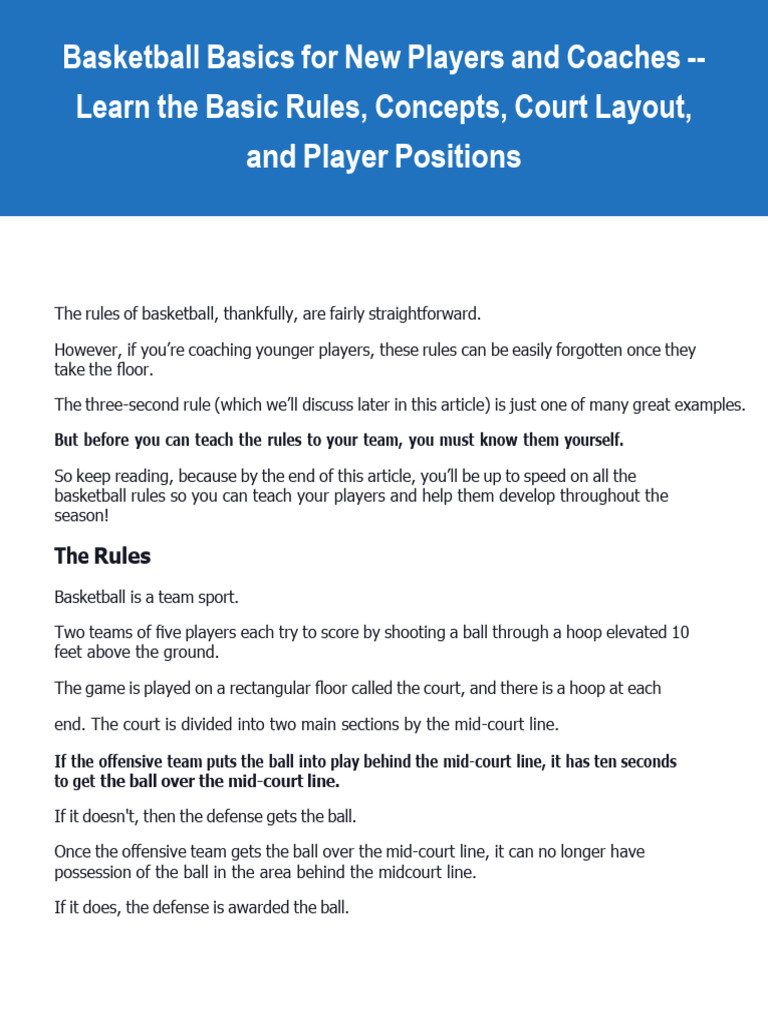 WWW Breakthroughbasketball Com Basics Basics HTML | PDF | Basketball ...