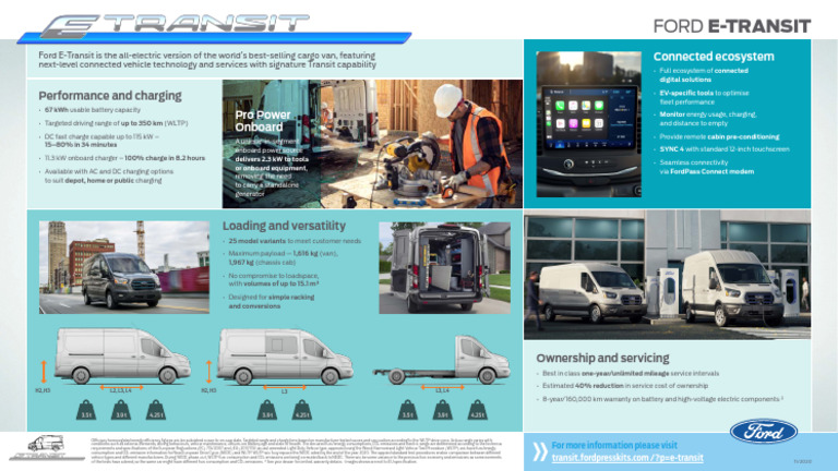 Ford E-Transit Specifications Overview | PDF