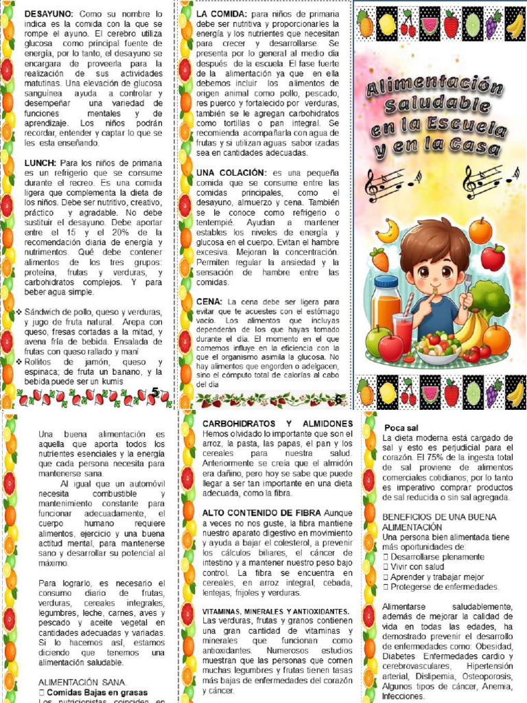 ? Triptico Alimentacion Saludable | PDF
