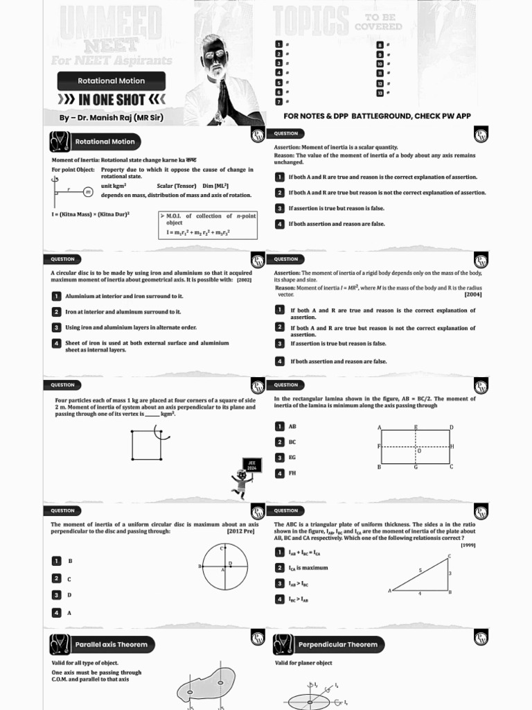 Rotational Motion MR Sir Split | PDF