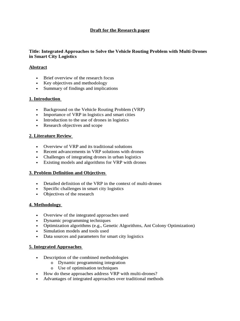 Draft For Paper 1 TSP With Multi-Drone VRP | PDF | Mathematical ...