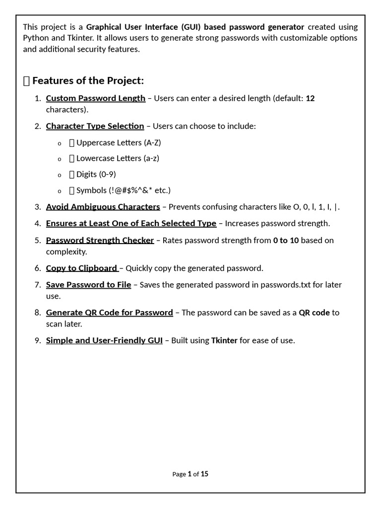 Password Generator Project | PDF | Password | Qr Code