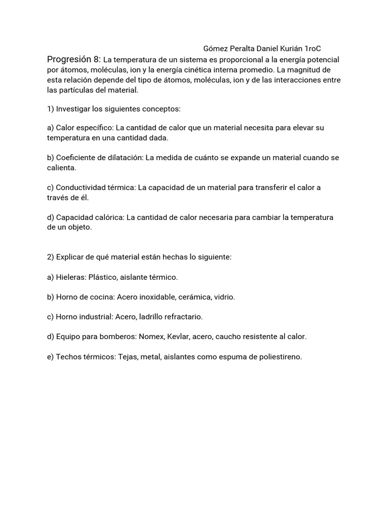 Progresion 8 Quimica | PDF