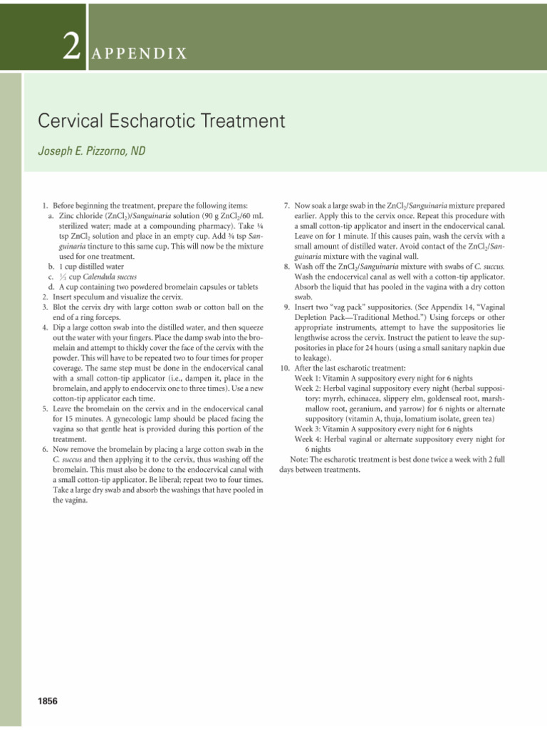 Cervical Escharotic Treatment - pizzormp | PDF
