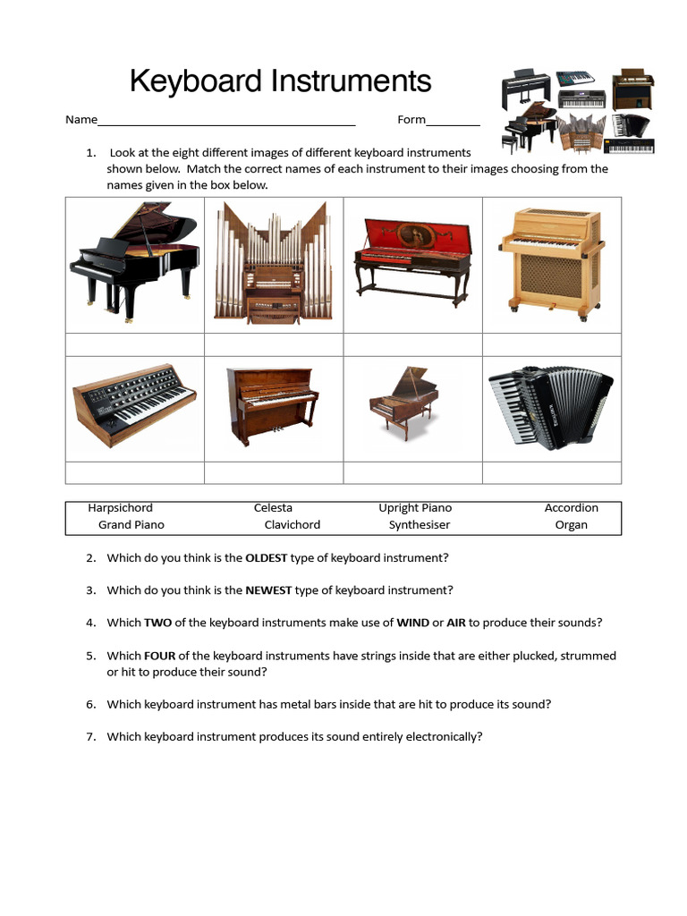 Identifying Keyboard Instruments | PDF