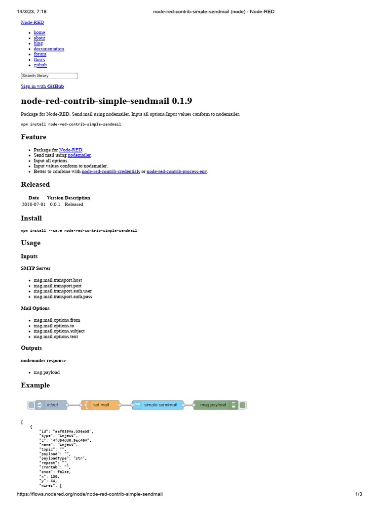 Node-RED_Contrib Simple Sendmail (node) | PDF | Trademark | Computing