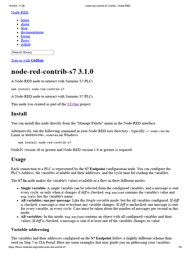 Node-RED - Contrib S7 (Node) | PDF | Programmable Logic Controller | String (Computer Science)