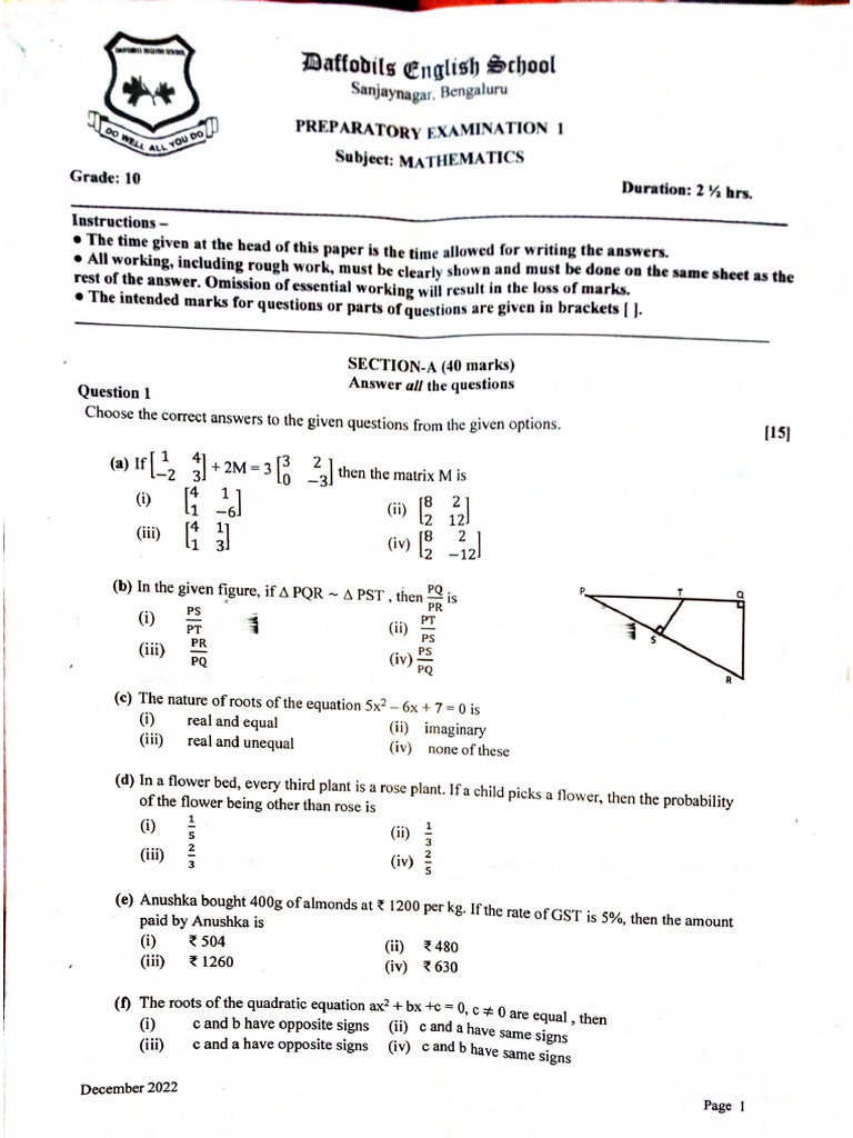 Maths Daffodils | PDF