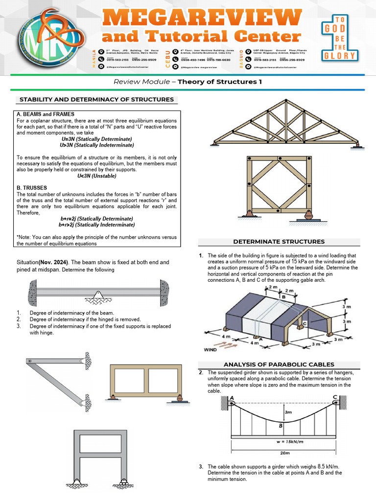 Review Module 22 - Theory of Structures 1 | PDF | Beam (Structure) | Truss
