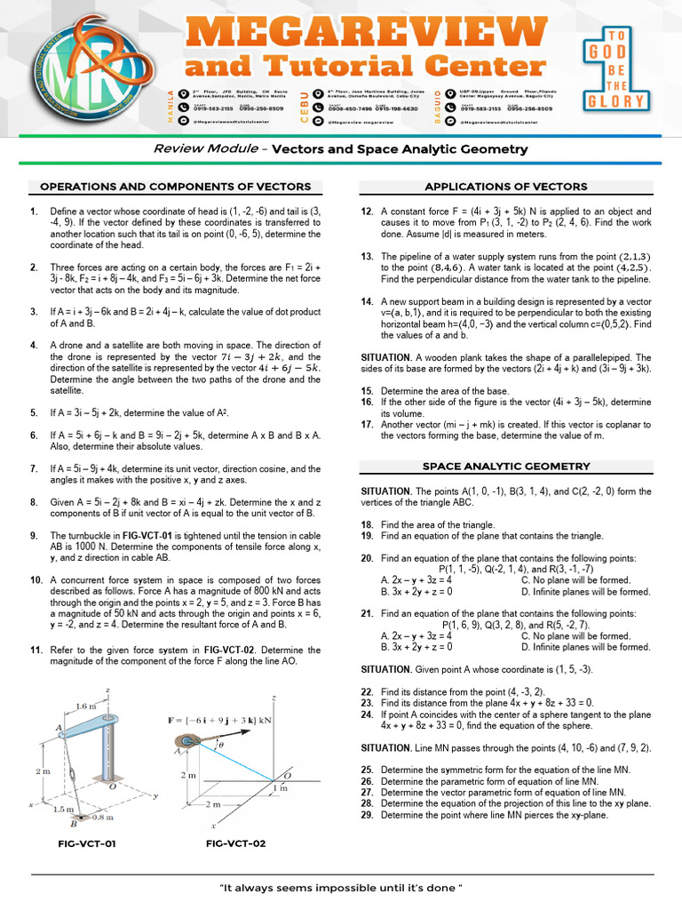 Review Module 08 - Vectors - APR2025 | PDF | Euclidean Vector | Force