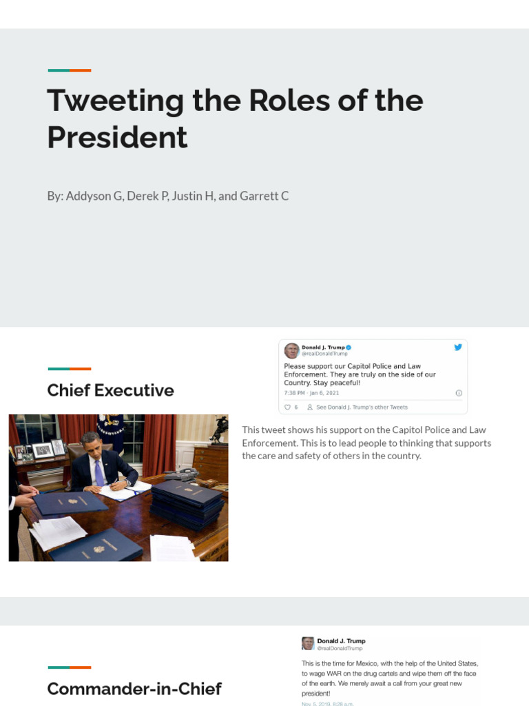 Tweeting The Roles of The President | PDF | American Government ...