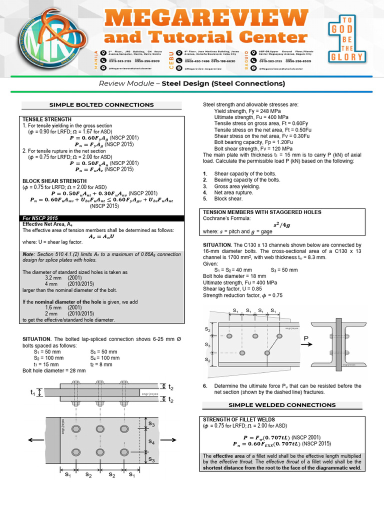 Steel Connection Design Calculations | PDF | Bending | Strength Of ...