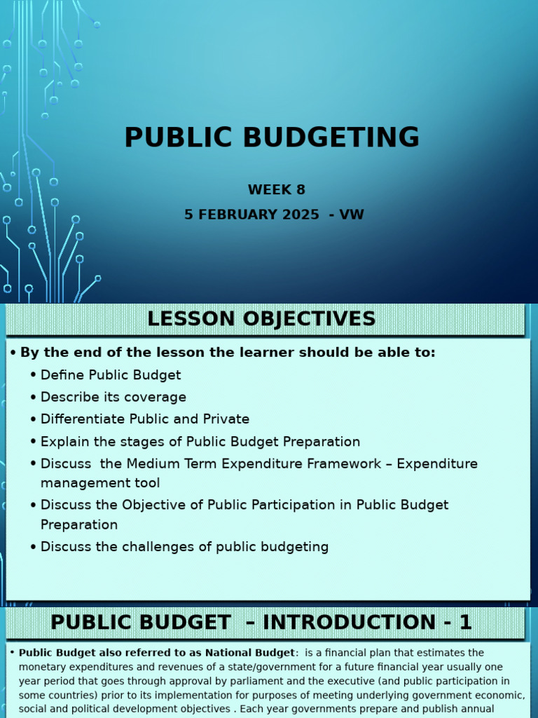 Public Budgeting Overview and Framework | PDF | Government Budget | Budget