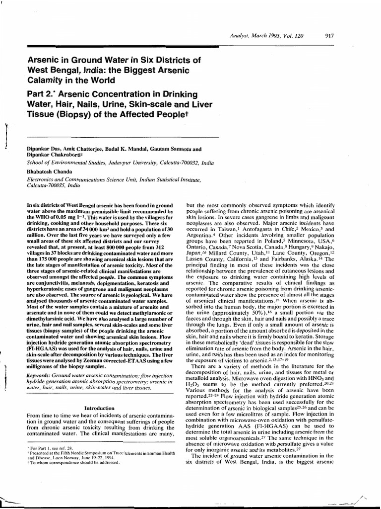 As in Biological Samples-Analyst-1995 | PDF