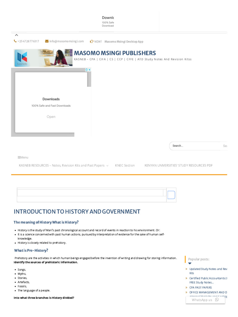 Introduction To History and Government - Masomo Msingi Publishers | PDF ...