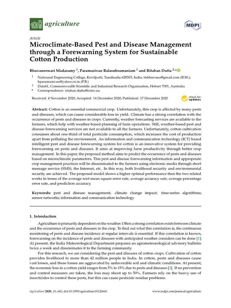 Microclimate Pest Management for Cotton | PDF | Agriculture | Pesticide