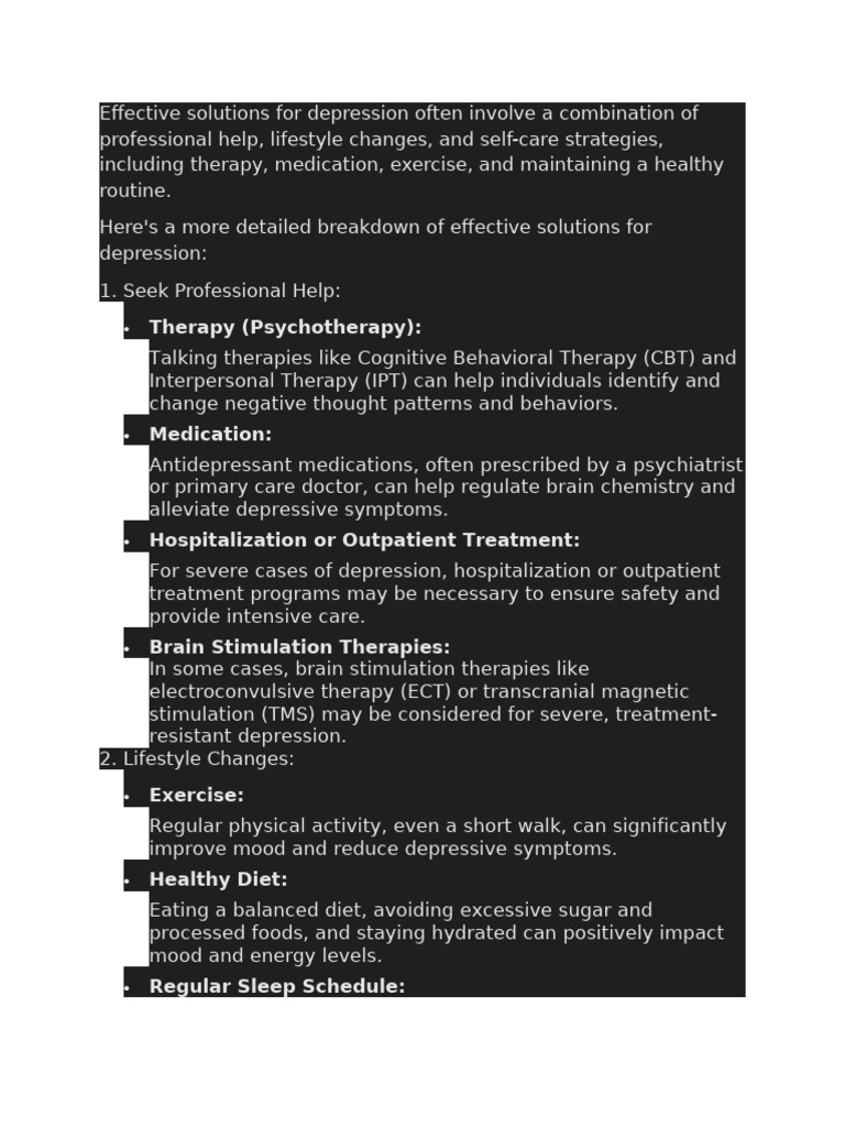 Effective Solutions For Depression and Anxiety | PDF | Major Depressive ...