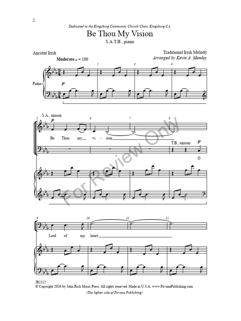 Be Thou My Vision | PDF | Musical Compositions | Choral Music