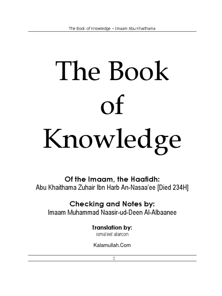 Book of Knowledge | PDF | History | Religion & Spirituality
