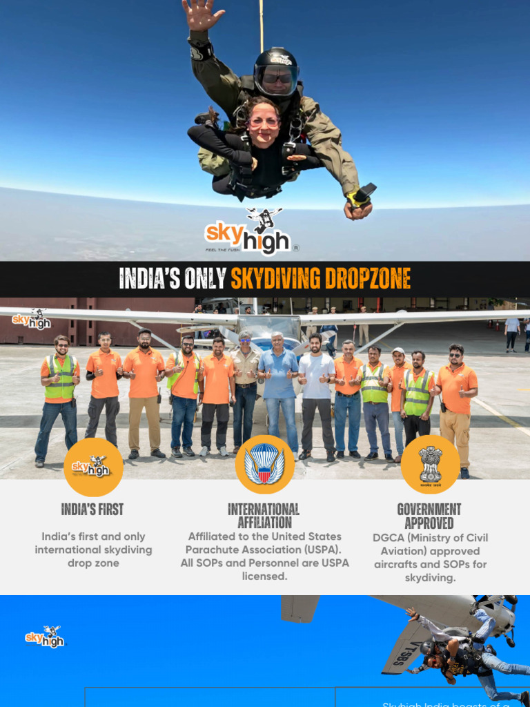Skyhigh India Best Spot For Skydiving in India Skyhigh | PDF ...